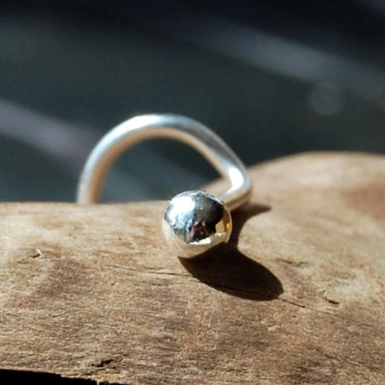 Big Bud Silver Nose Stud | Big Silver Nose Stud | Silver Nose Jewelry ...