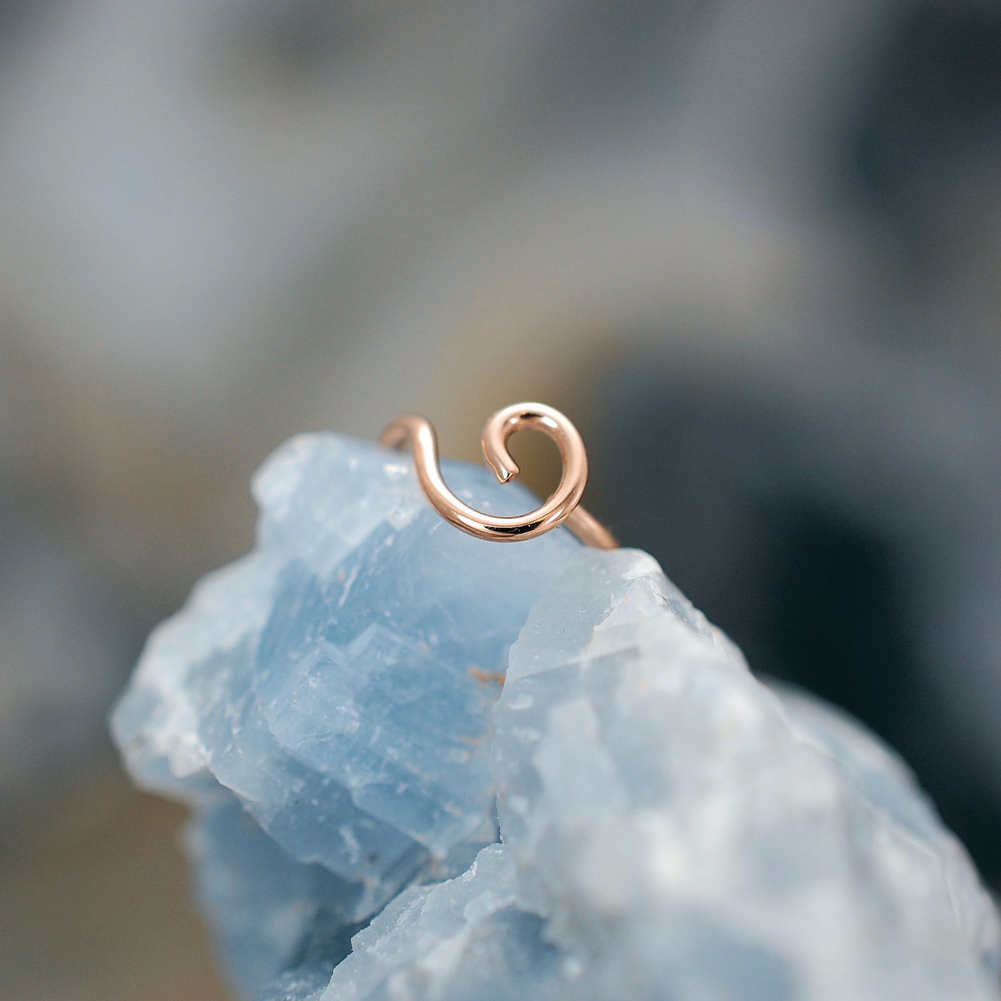 Rose Gold Nose Ring | Organic Open Spiral | Spiral Nose Hoop – Rock ...