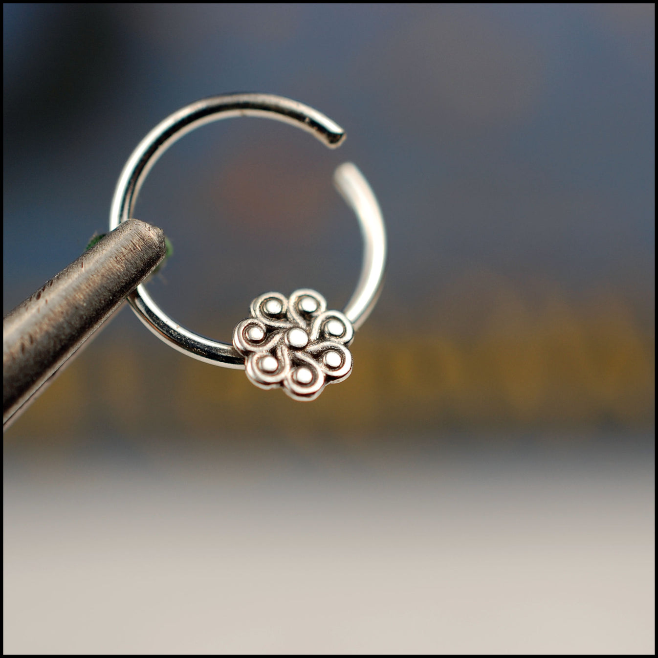 Paisley Flower Septum Ring | Silver Septum Ring | Silver Nose Rings ...